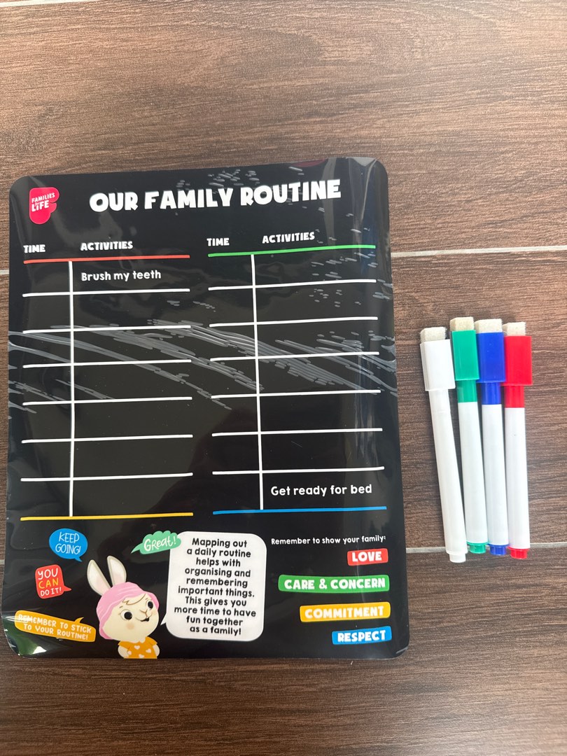 Becky Bunny Magnetic Timetable with markers, Hobbies & Toys, Stationery ...