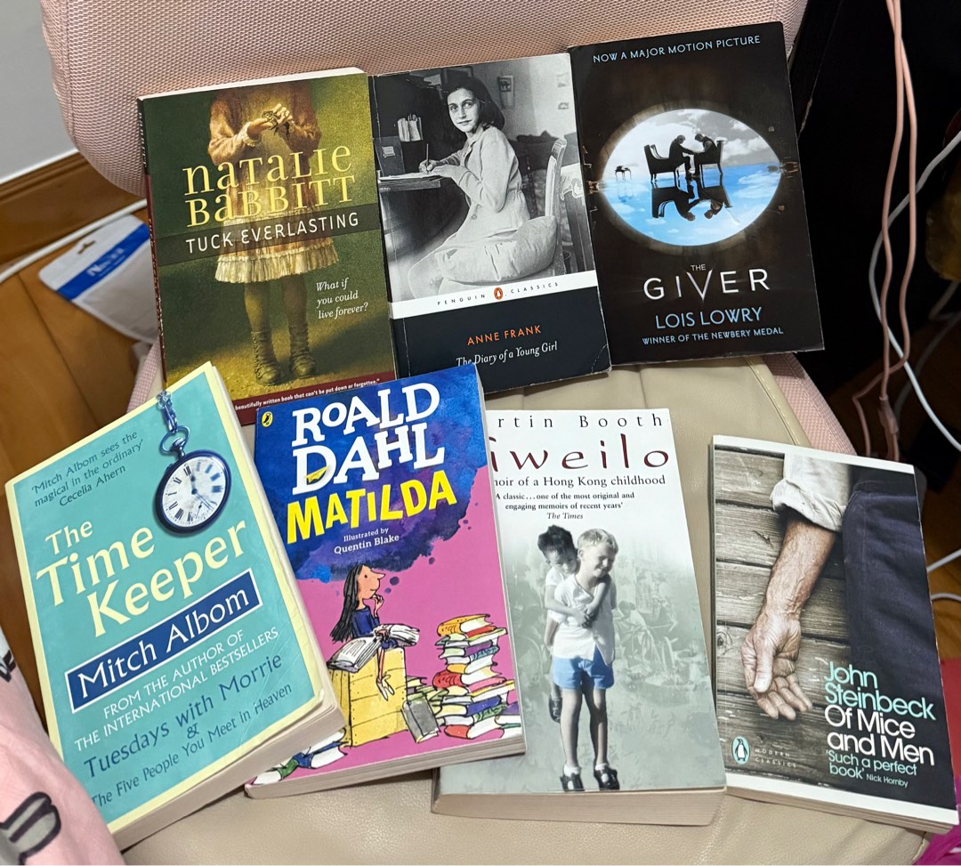 Books - The Giver, The Time Keeper, Of Mice And Men, Gweilo, Matilda ...