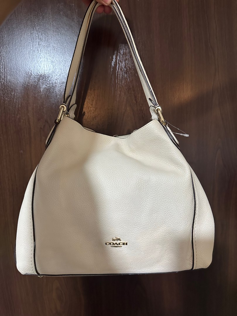 *Coach Edie Shoulder Bag (Cream)*, Luxury, Bags & Wallets on Carousell