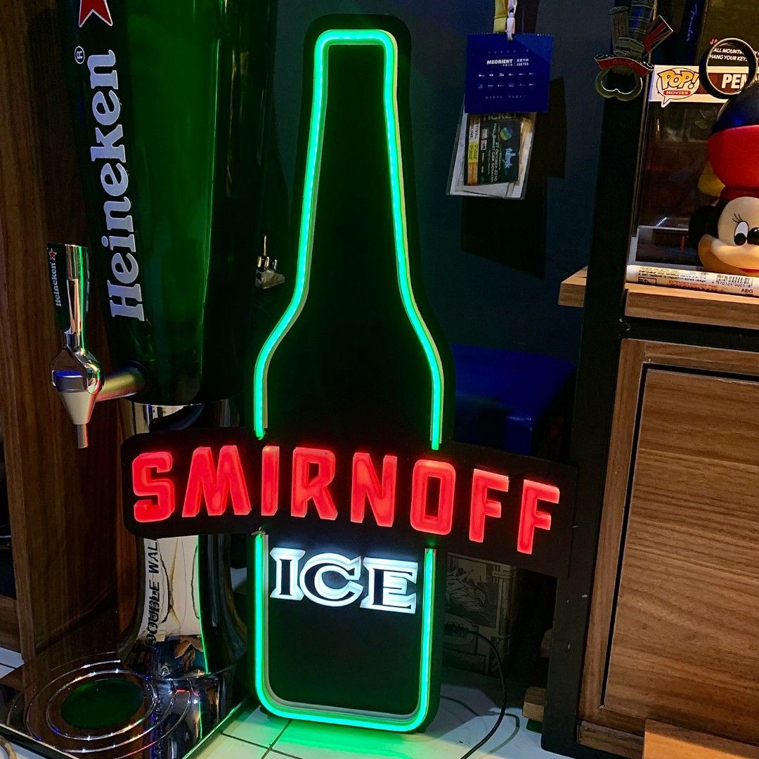 Jual Neon Box Original Smirnoff Ice Vodka Minuman Besar 63x40cm Home ...