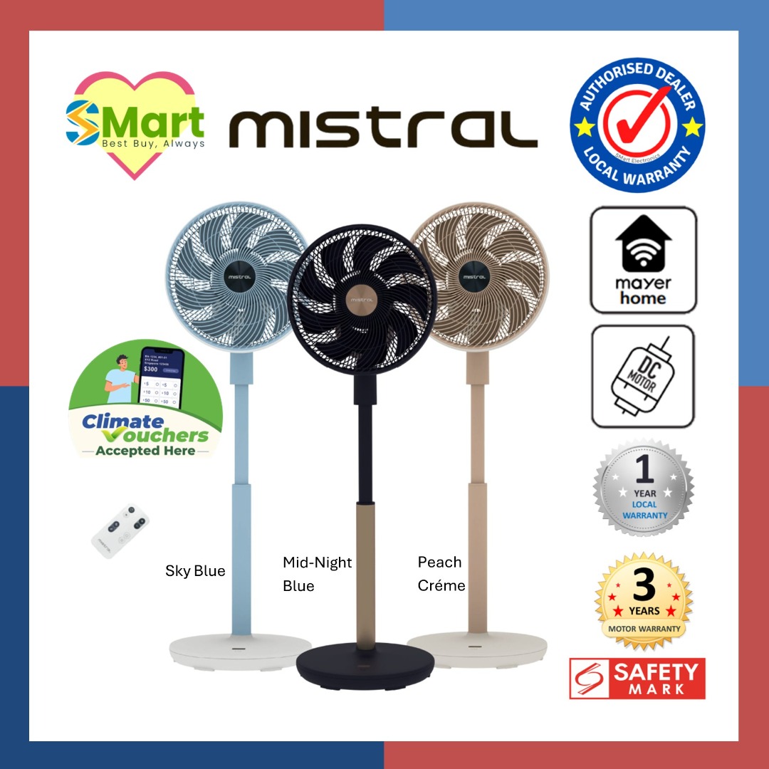 Mistral 12" DC High Velocity Stand Fan with WIFI & Remote Control ...