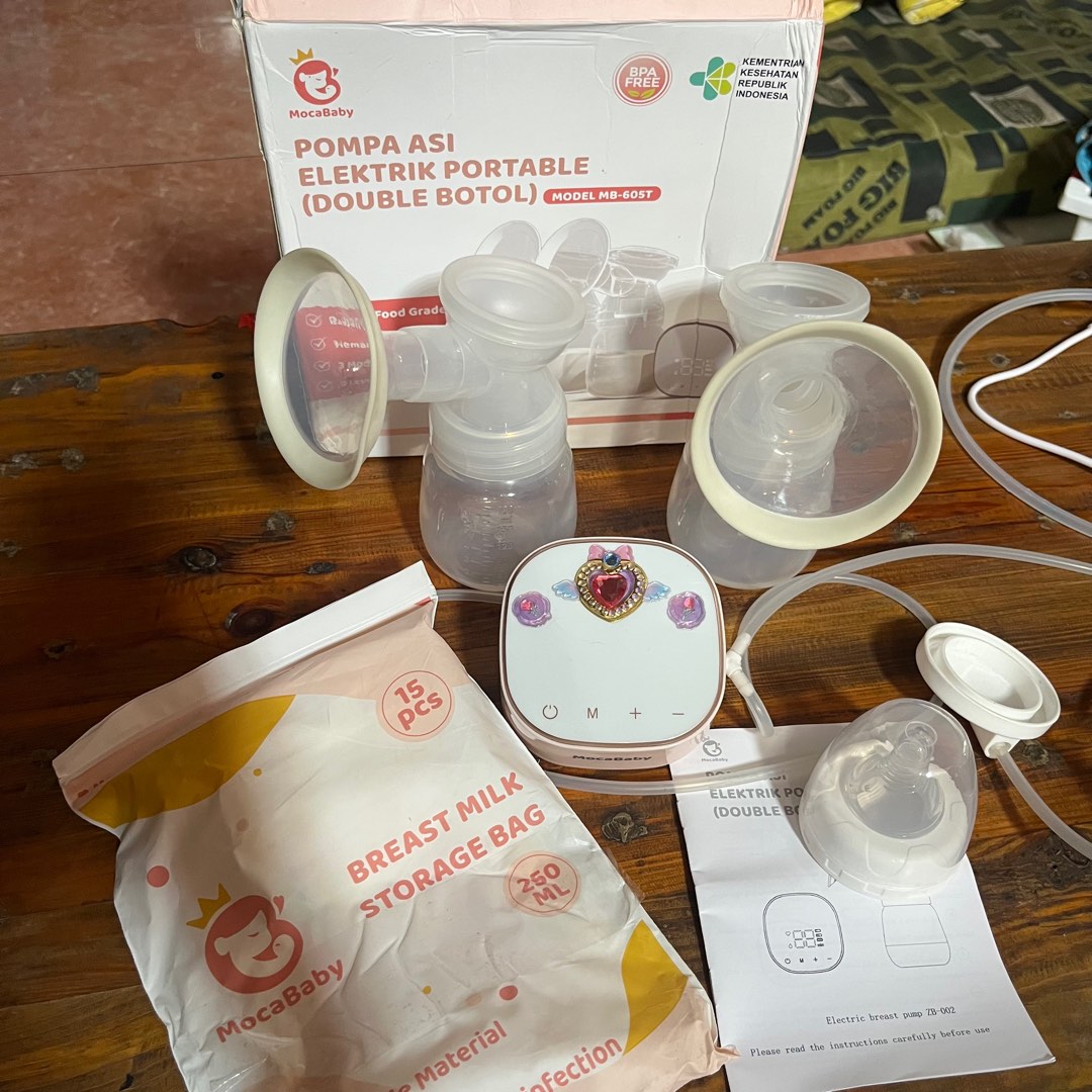 Pompa asi portable double botol pump mocababy, Bayi & Anak, Lainnya di ...