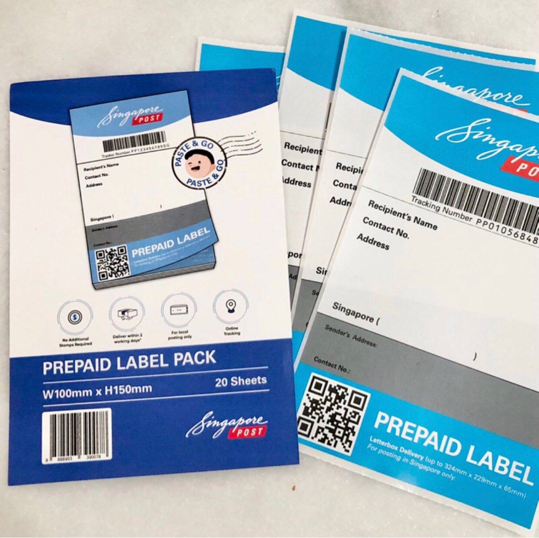 SINGPOST Trackable Tracking Number Tracked Letterbox Prepaid Label ...