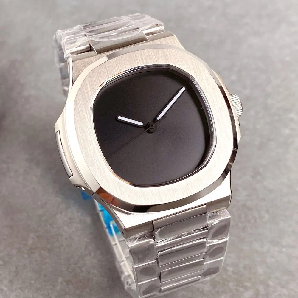 Sleek stainless steel custom minimalist style watch Seiko mod, Men's ...