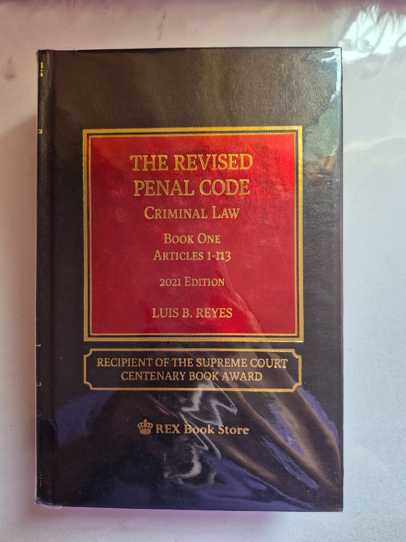 The Revised Penal Code Criminal Law Book One (2021 Edition) Cloth Bound ...