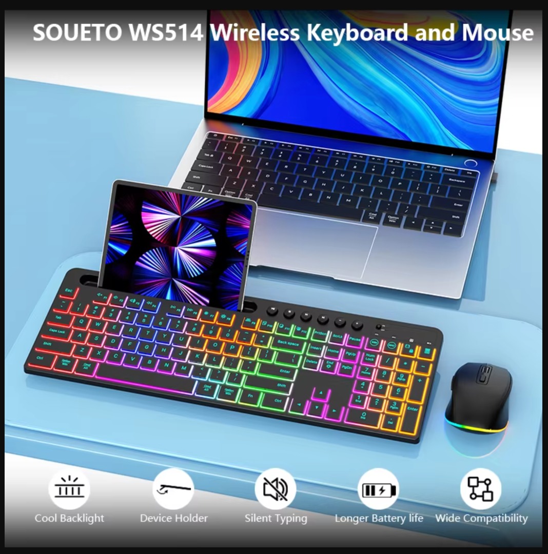 (Same day delivery) 114 Keys 2.4G Wireless Keyboard and Mouse for ...