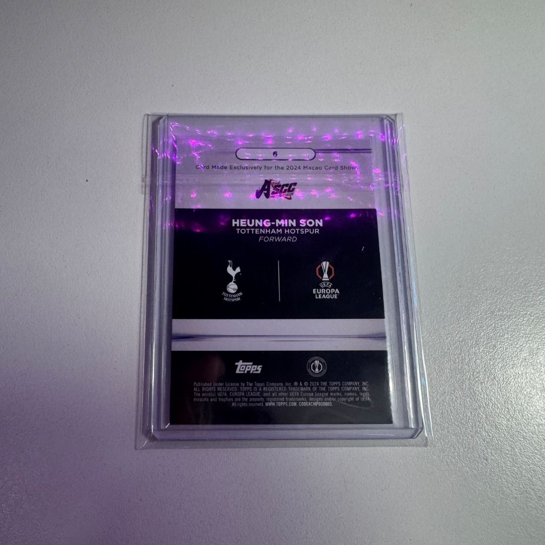 2024 Topps Heung-Min Son ASCC Macau Card Show Exclusive #6 Refracto, Hobbies & Toys, Memorabilia ...