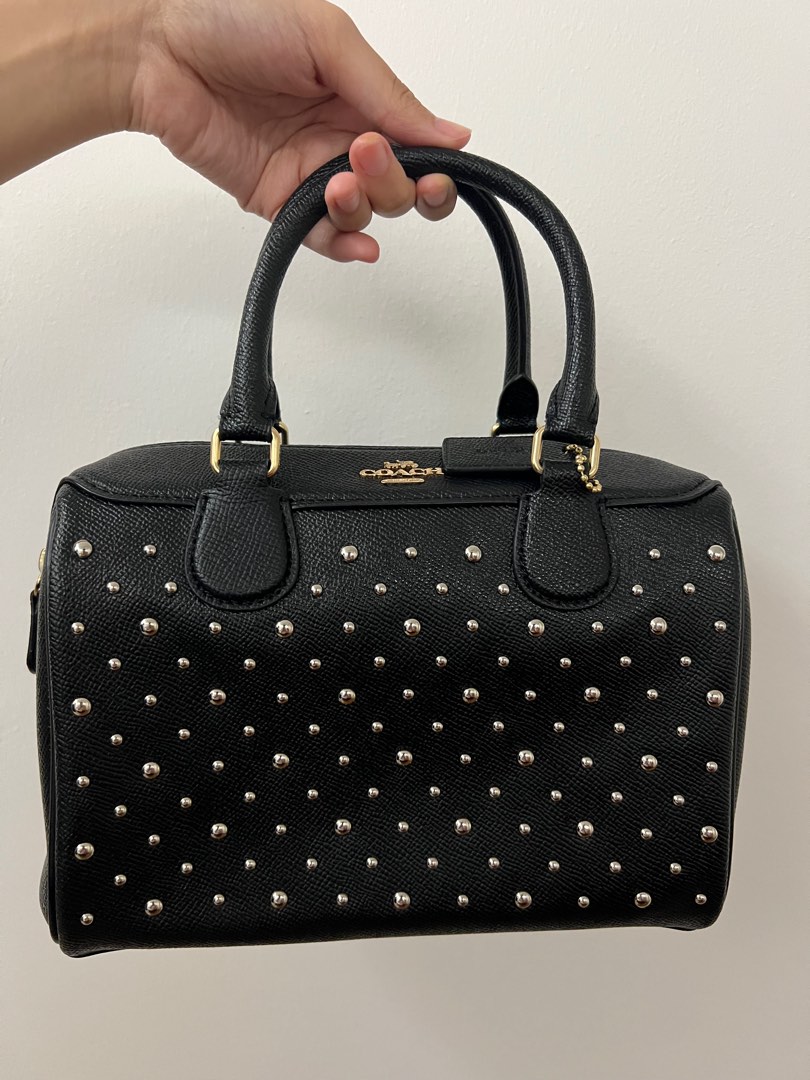 Coach Studded Satchel Handbag, Luxury, Bags & Wallets on Carousell
