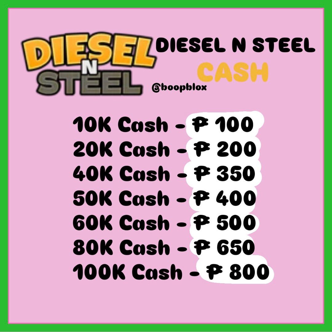 DIESEL N STEEL AND DNS CASH MONEY 100k 50k 80k 90k 10k CHEAP ...