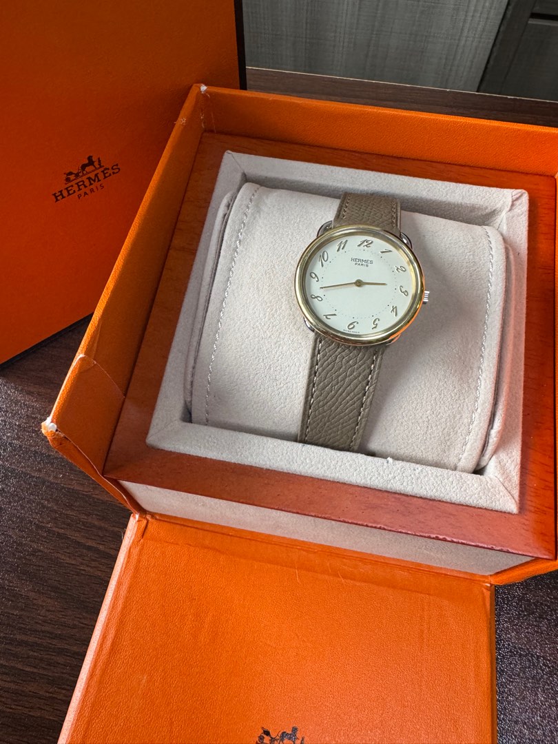 Hermès Paris Watch with Leather Strap, Luxury, Watches on Carousell