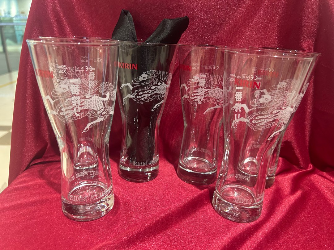 Kirin beer glass, Hobbies & Toys, Memorabilia & Collectibles, Vintage ...