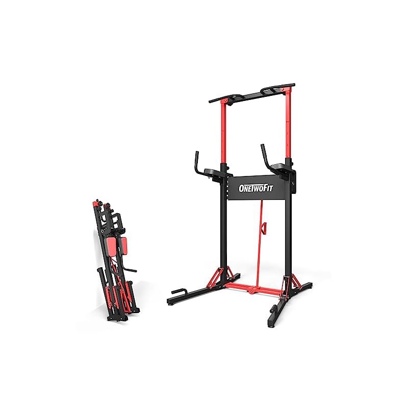 OneTwoFit Pull Up Bar Multifunction Foldable Adjustable Power Tower ...