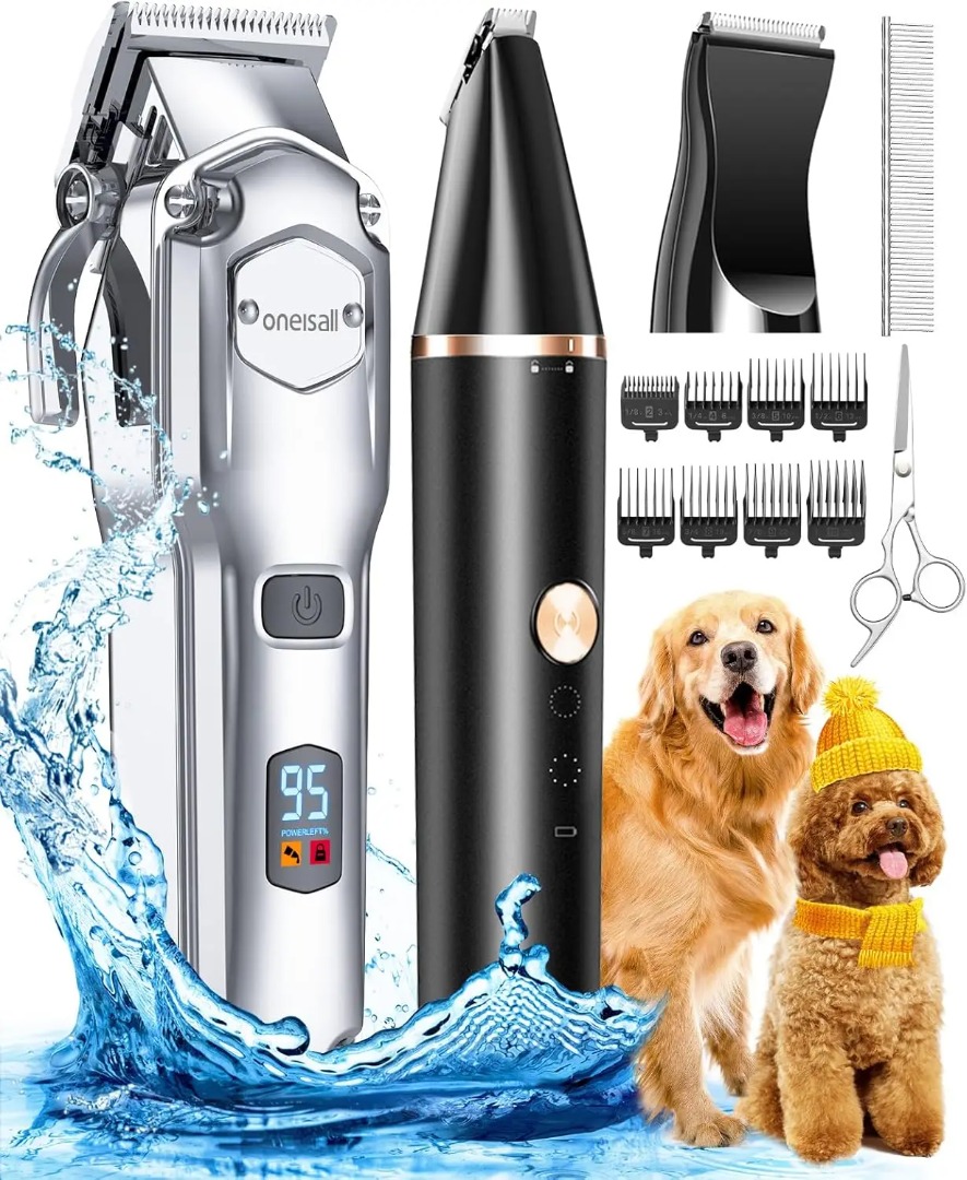 Pet Grooming Kit for Heavy Thick Hair&Coats/Low Noise Rechargeable ...