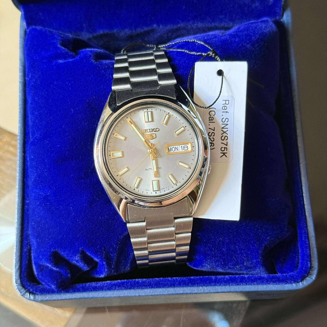 Seiko 5 SNXS75K Gray, Luxury, Watches on Carousell
