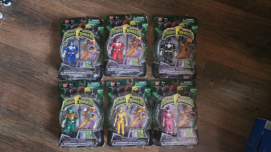 2010 Mighty Morphin Power Rangers with Light up Dino Flyer Set of 6 ...