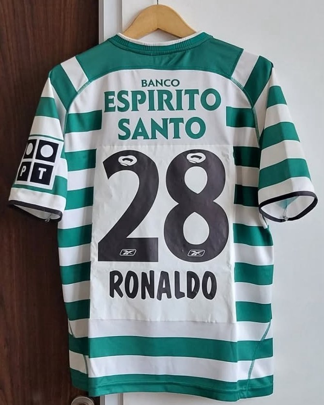 #7 CR7 Cristiano Ronaldo Sporting CP Home 2003 football jersey/kit rare ...
