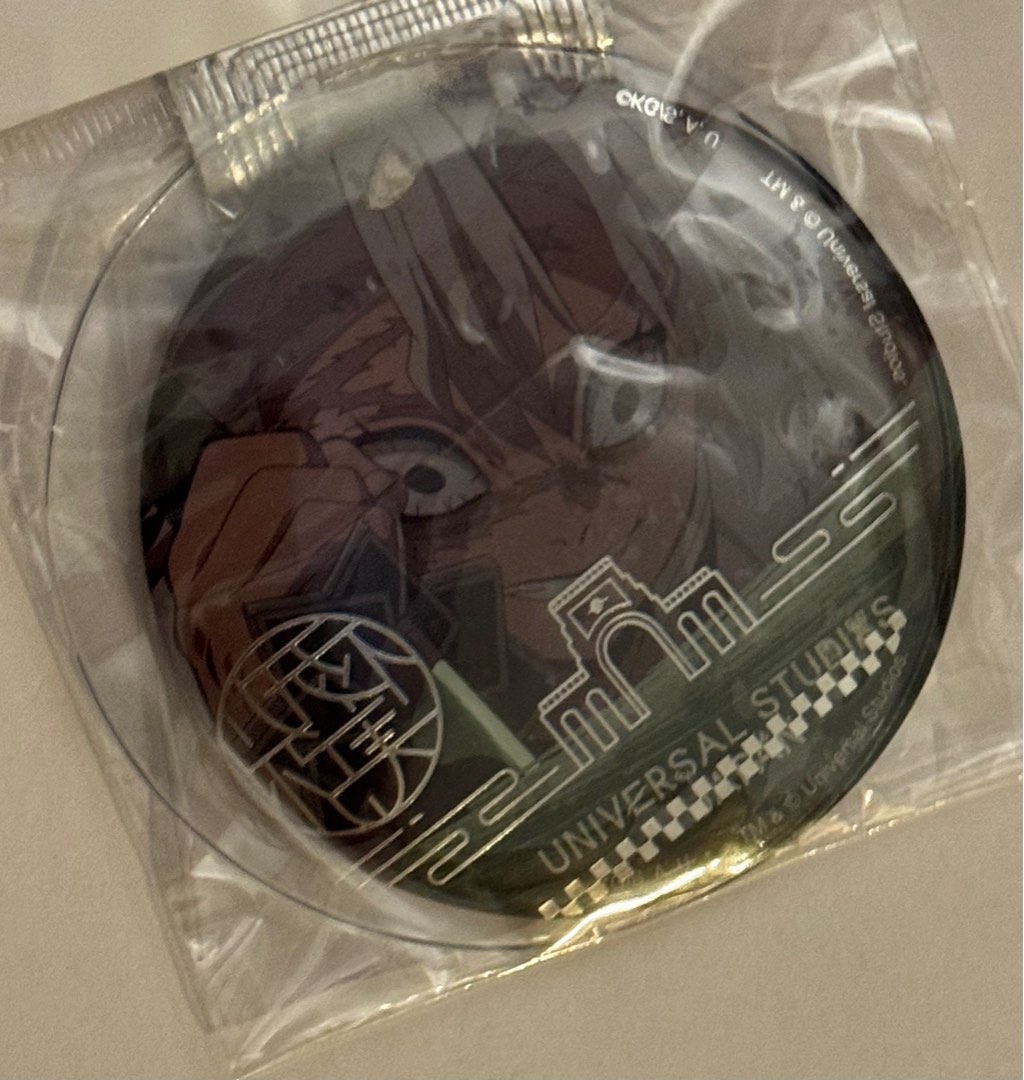 鬼滅之刃 usj 環球影城 75mm 襟章 吧唧 風柱 不死川 實彌, 興趣及遊戲, 手作＆自家設計, 文具 - Carousell