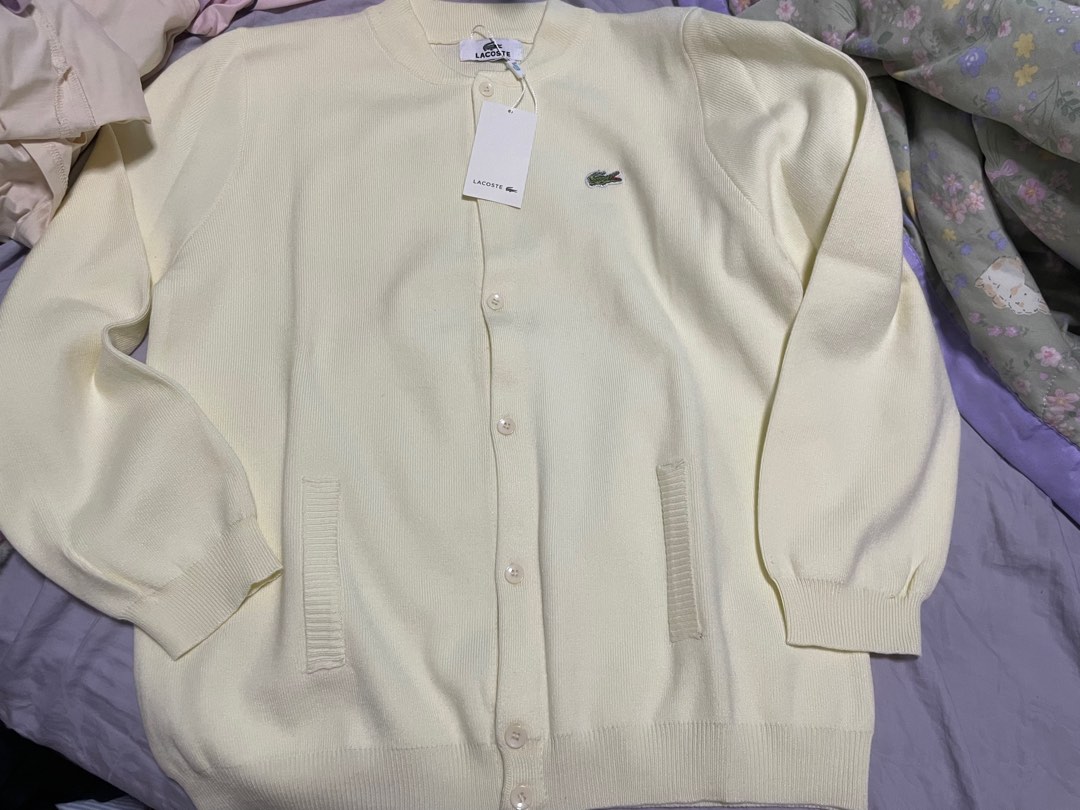 Brand new cream lacoste knit cardigan M ptp 51cm before stretch, Women ...