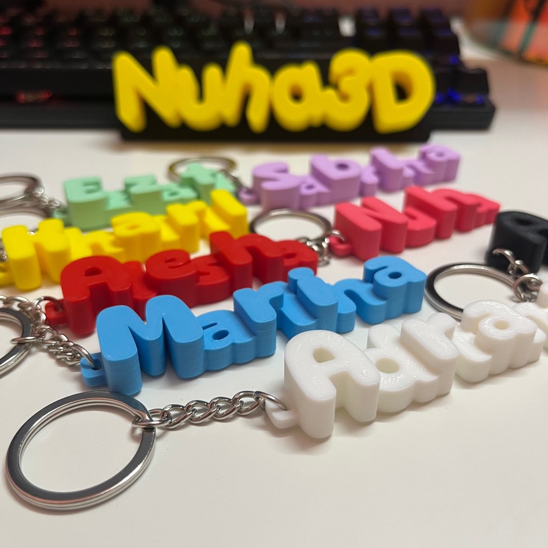 Keychain Nama Custom 3D Print, Women's Fashion, Watches & Accessories ...
