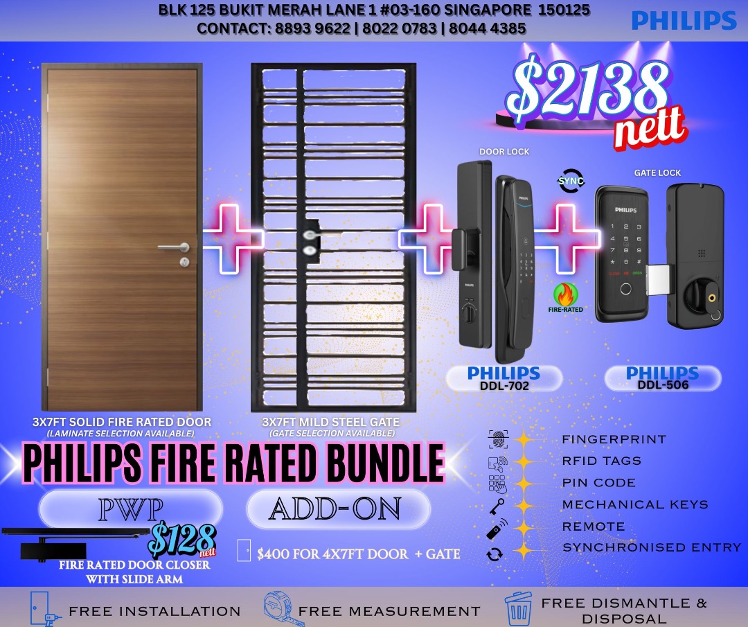 Philips 702 + Philips 506 + fire rated door + mild steel gate ...