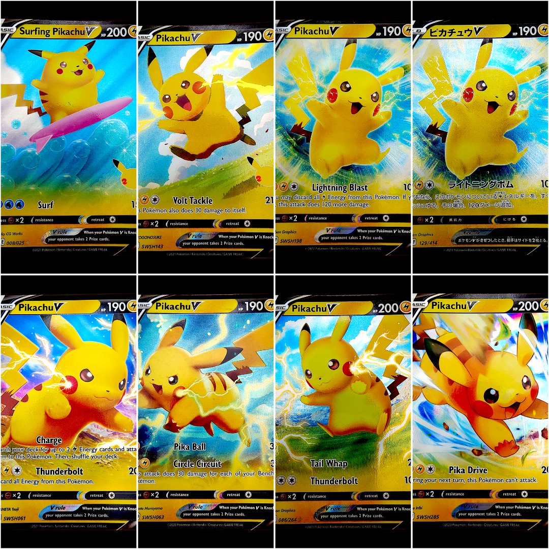 Pikachu V Pokemon Cards English/Japanese Own Collect Part #1, Hobbies ...