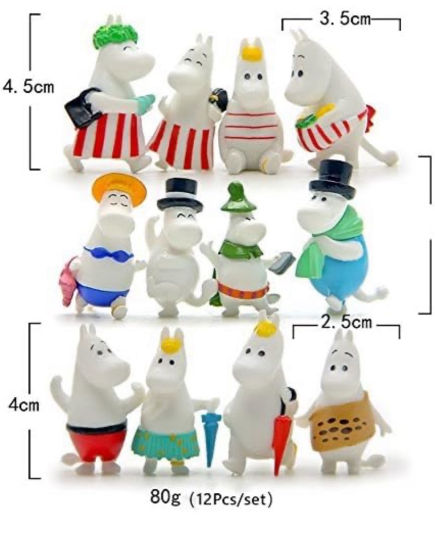 Rare Moomin Figurines / Cake Toppers Set of 12, Hobbies & Toys, Toys ...