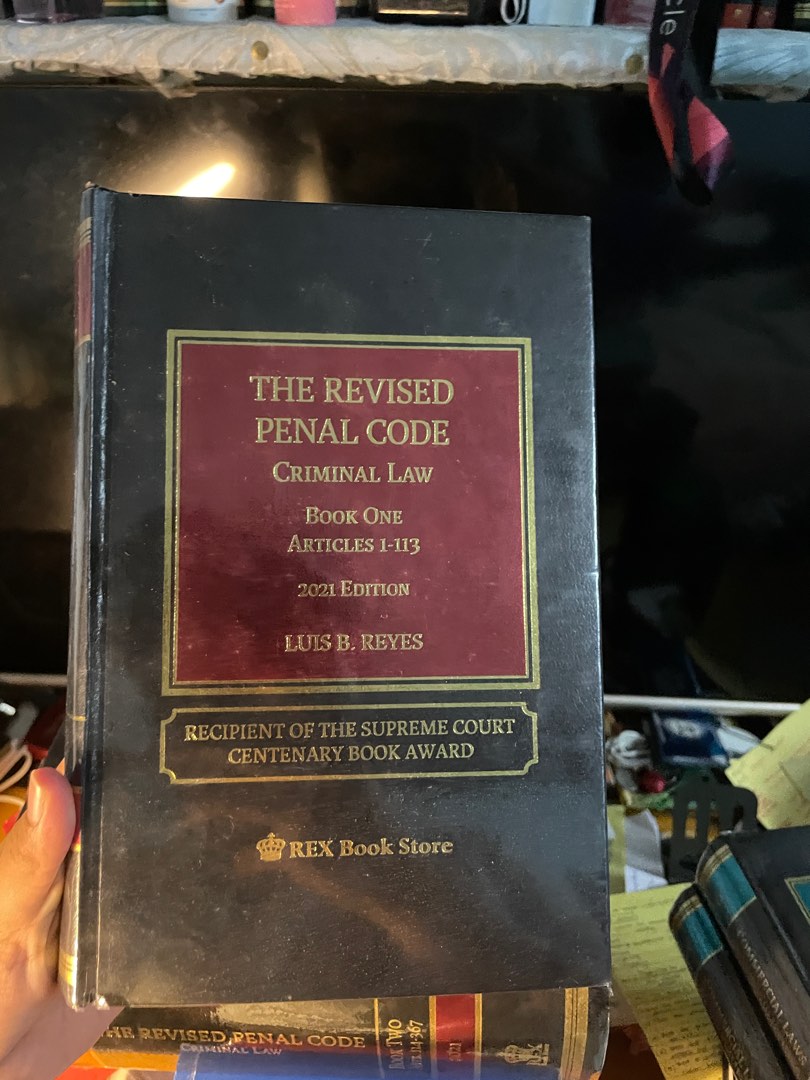 Revised Penal Code Book 1 (Reyes, 2021), Hobbies & Toys, Books ...
