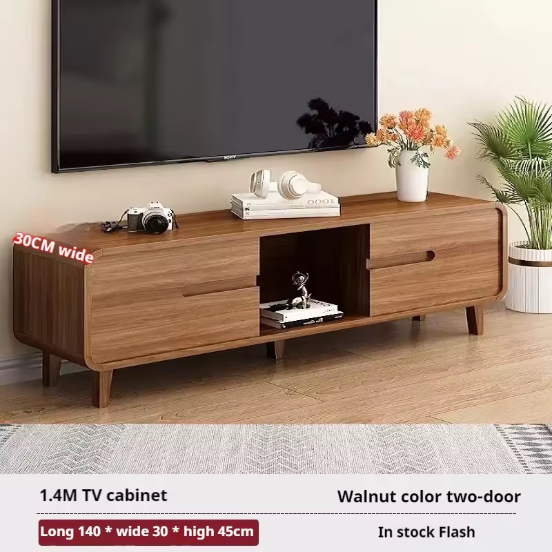 Wooden TV Console Cabinet | Rounded Edge TV Stand Cabinet | Living Room ...