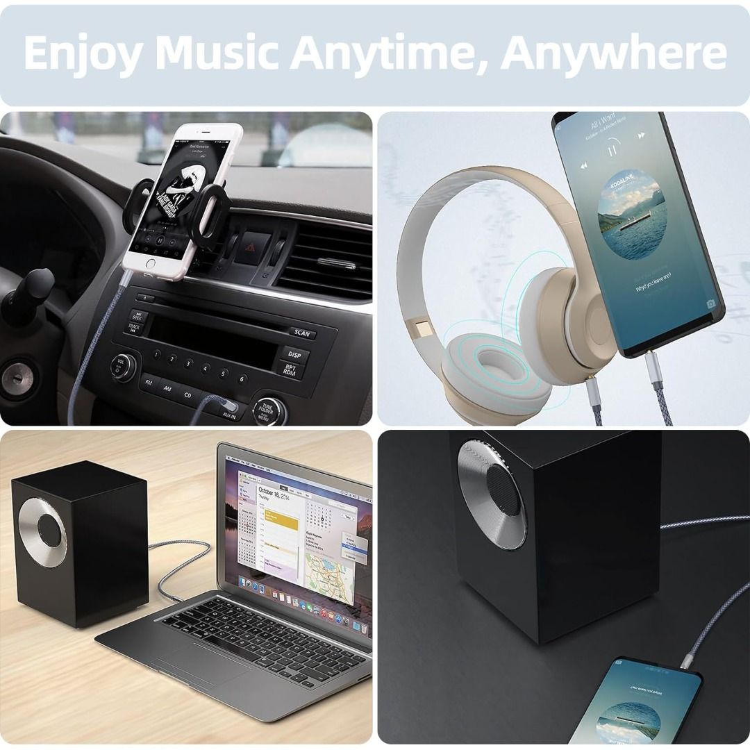 3.5mm Audio Cable(1M), 4-Conductor TRRS 3.5mm Stereo Aux Cable with ...