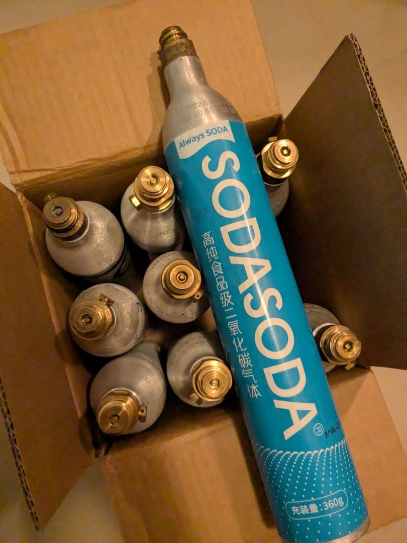 9 empty carbon dioxide CO2 cylinders for soda water maker machine. Use ...