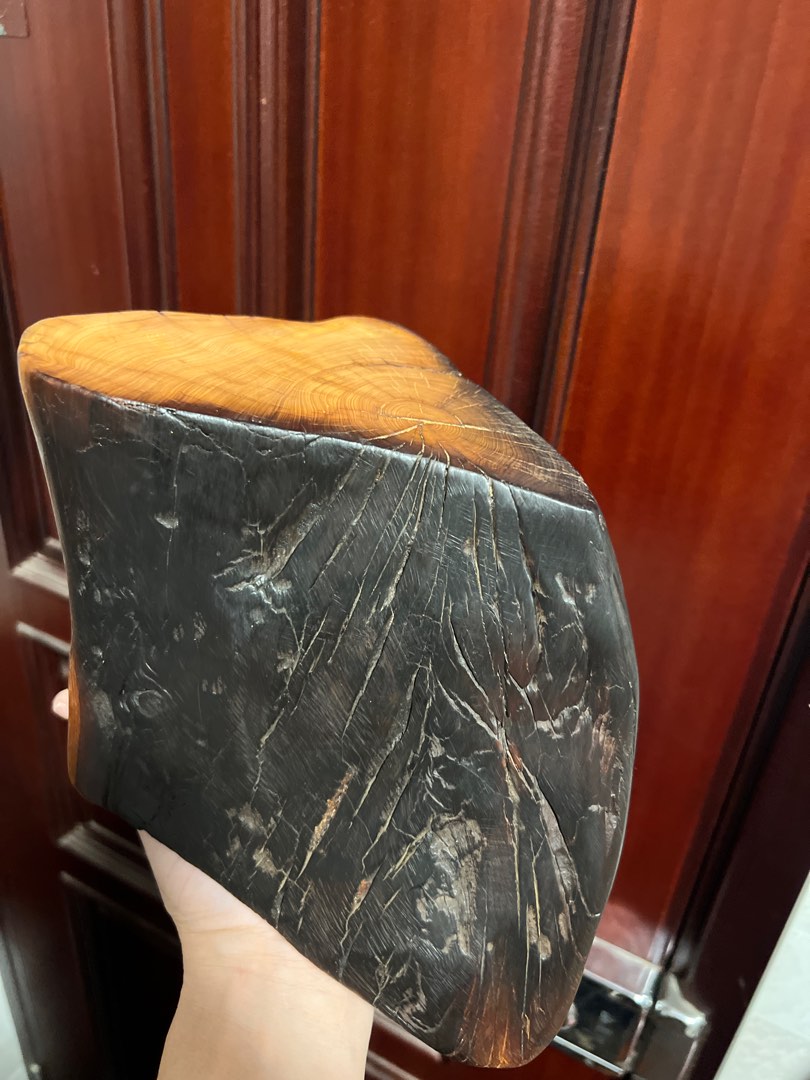 《鎮宅利器》 (黑油/水波）Ref: EA 002 厚身尺寸 [正宗雷擊崖柏木] 透光玉化（千年成材千年陳化）（超香-清涼甜果香）, 傢俬 ...