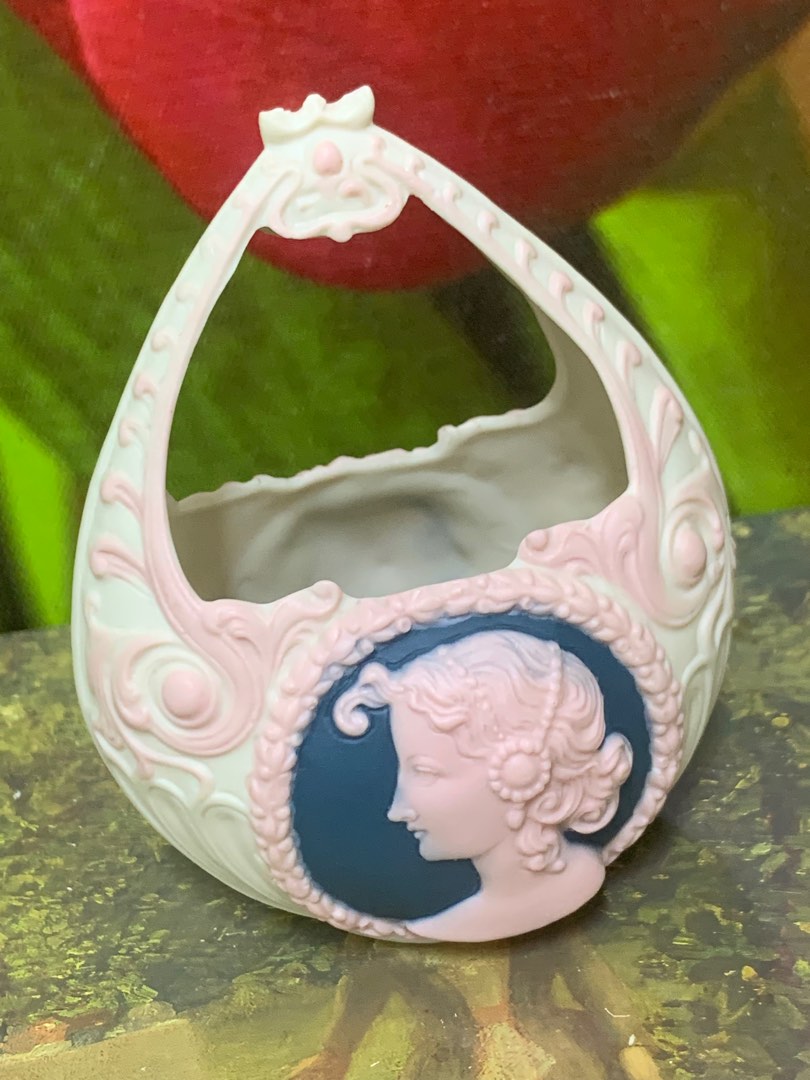 Antique Schafer and Vater Dresden Porcelain Jasperware Cameo Basket ...