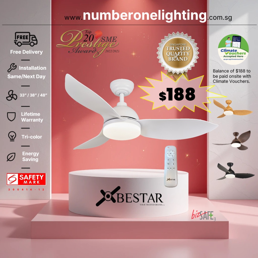 [NEA Climate vouchers $188] Bestar Raptor ceiling fan , Furniture ...