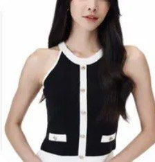 BNWT TCL The Closet Lover Evah Contrast Colourblock Halter Knit Top in ...