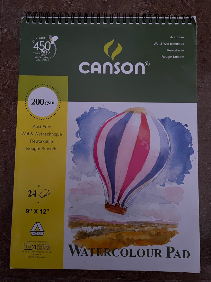 Canson Watercolor Pad & OBRA Adult Coloring Book (Sanctuario), Hobbies ...