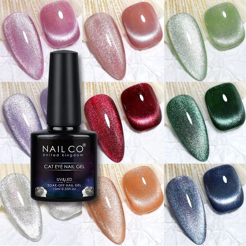 NAILCO Crystal Cat Eye Gel Nail Polish 10ml UV Nail Art Lakiery ...
