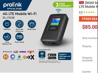 ProLink 4G LTE Mobile Wi-Fi Router, Computers & Tech, Parts ...