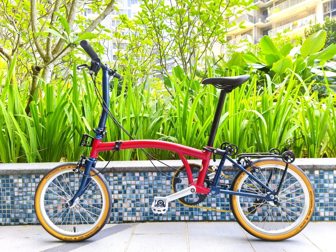 LIKE NEW] 2021 Brompton C Line, S2E / S2L. SPECIAL RED + DARK BLUE ...