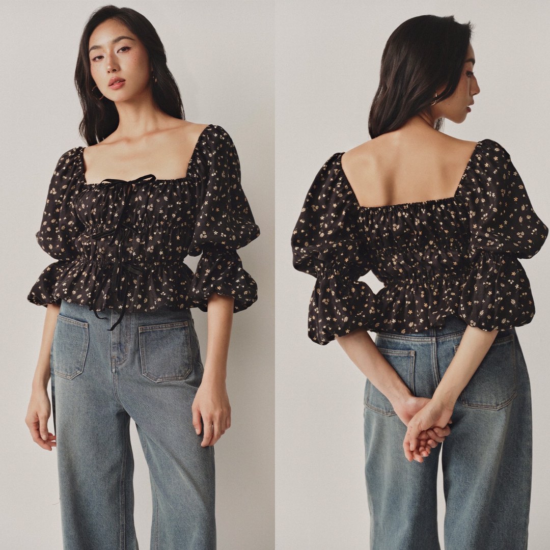 Caramel Monster Amanda Top - Midnight Daffodil (M), Women's Fashion ...