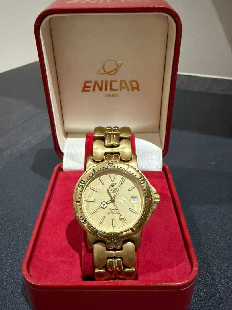ENICAR Luxury Quartz Professional Watch (Swiss Made), Men's Fashion ...