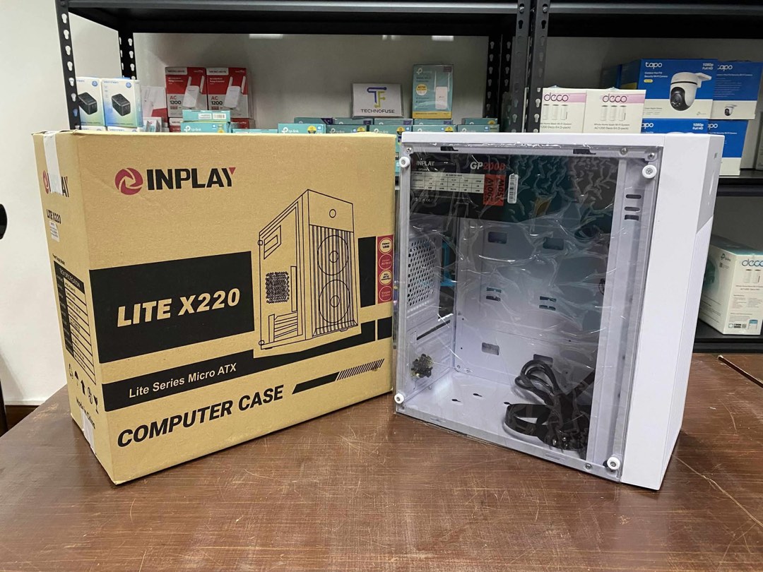 Inplay Lite X220 G200 White mATX/ ITX PC Case with 2 RGB Fans and 750w ...