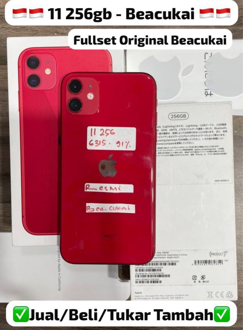 Iphone 11 256gb Merah, Telepon Seluler & Tablet, iPhone, iPhone 11 ...
