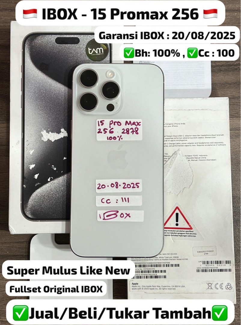 iphone 15 promax 256gb second ibox, Telepon Seluler & Tablet, iPhone ...