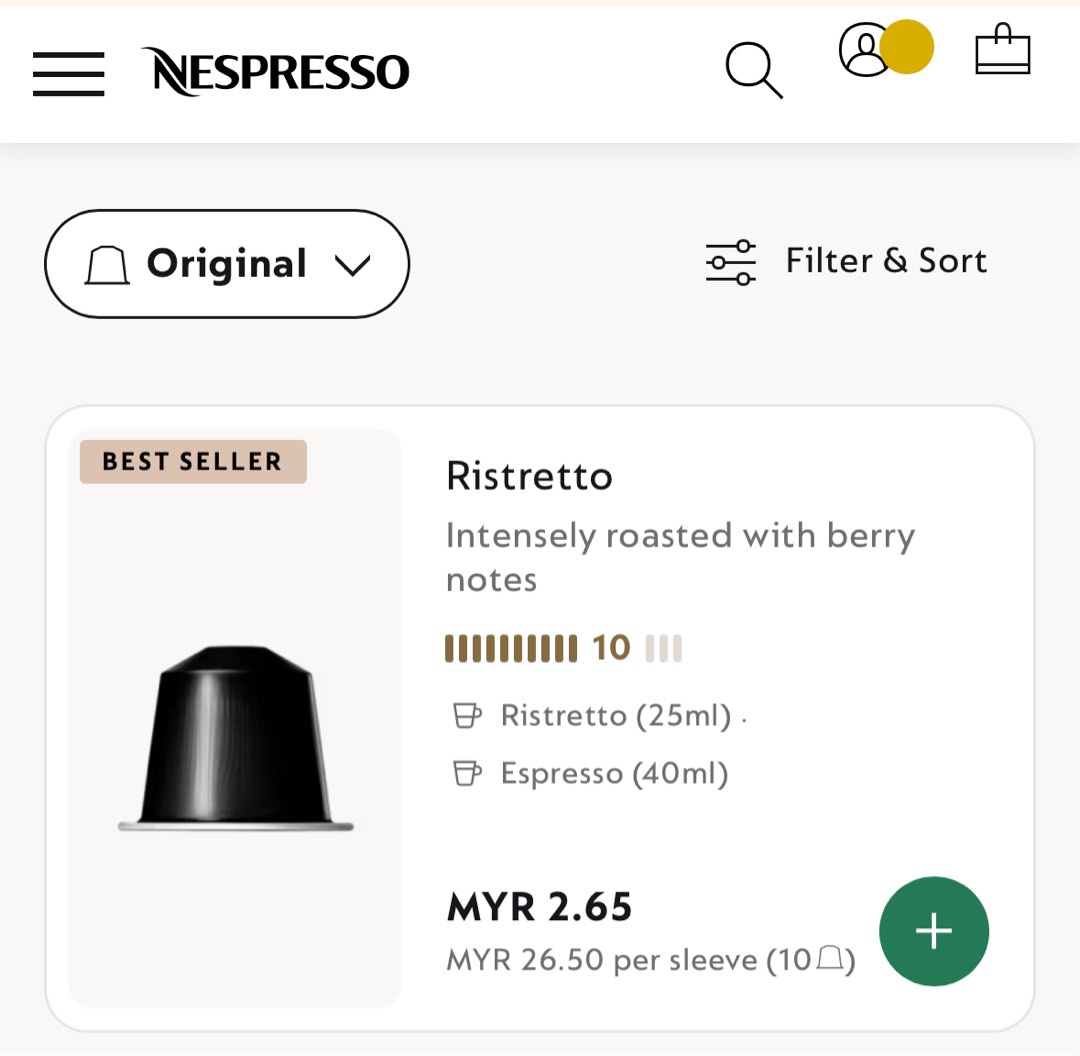 Nespresso Bestseller Ristretto coffee capsules (10), TV & Home ...