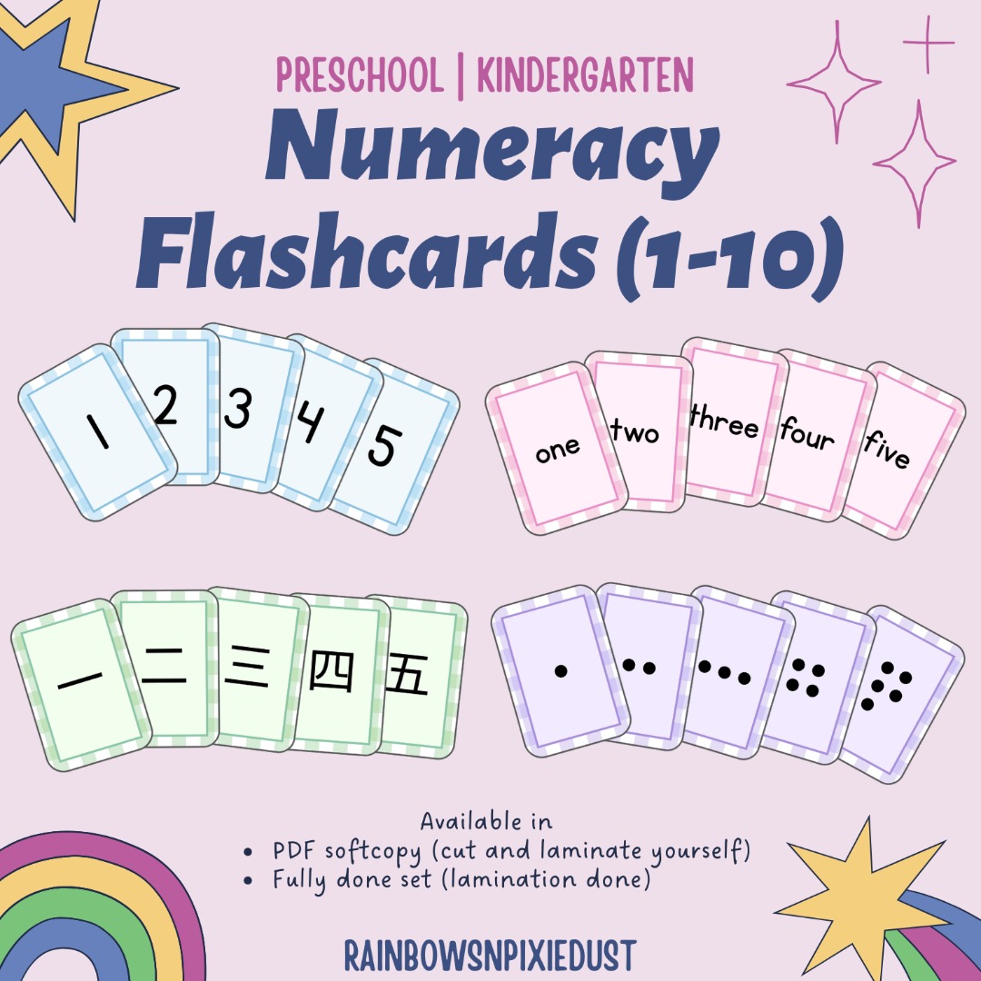 Numeracy Flashcards / Matching cards (1-10) | Preschool / Kindergarten ...