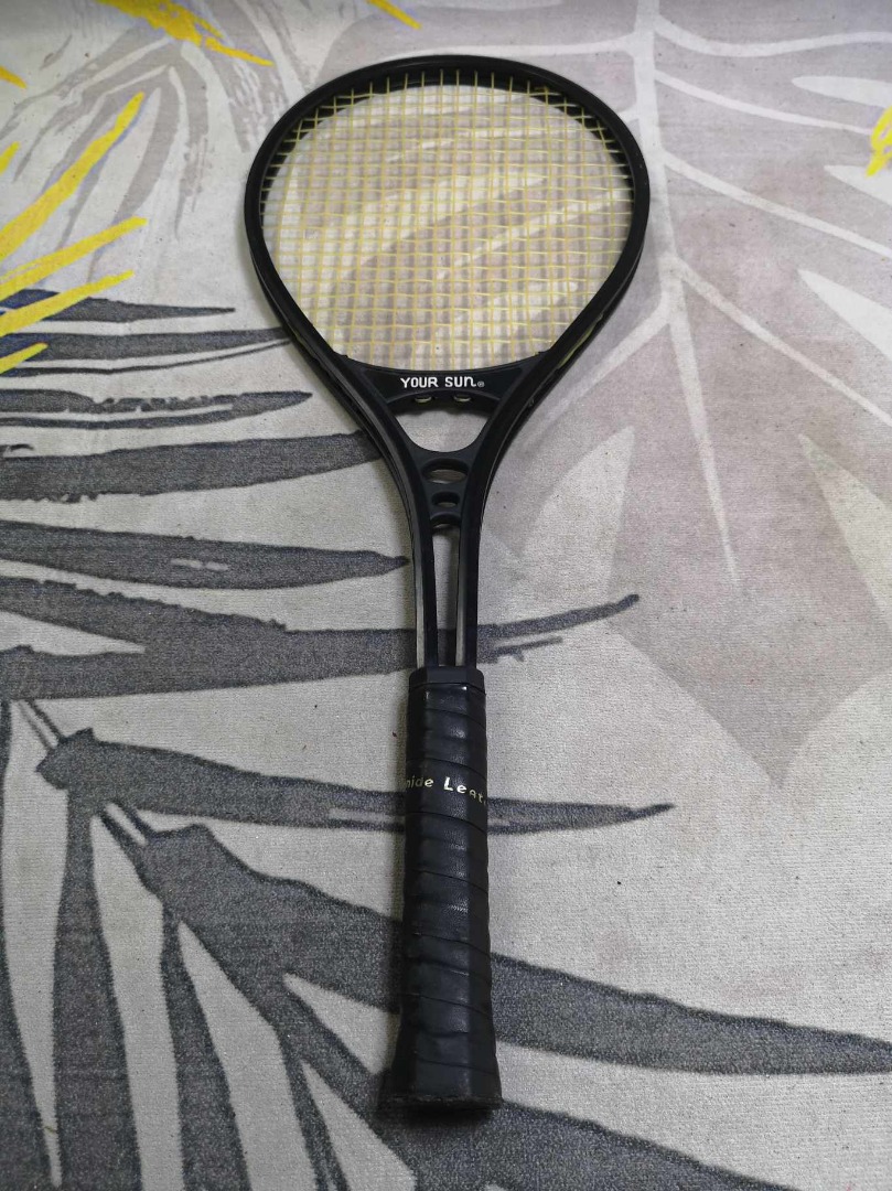 Plain Black Tennis Racket, Sports Equipment, Sports & Games, Racket and ...