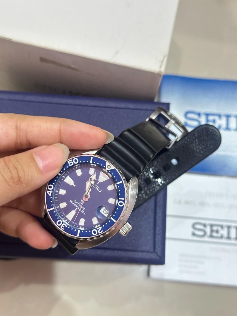 Seiko Prospex PADI Mini Turtle blue dial, Fesyen Pria, Jam Tangan di ...
