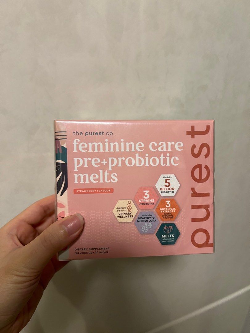 The Purest Co. Feminine Care Pre+Probiotic Melts, Health & Nutrition ...