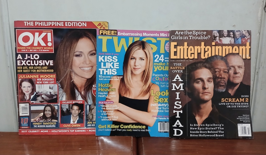 Vintage Celebrity Magazine Set - J. Lo, Jennifer Aniston, Amistad (3 ...