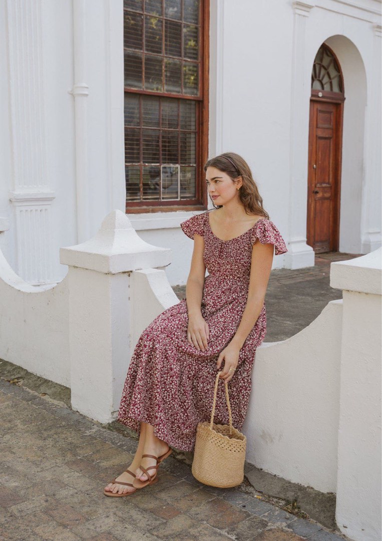 BNWT Susy + Bae Annie Day Dress Camellia Garden M, Women's Fashion ...